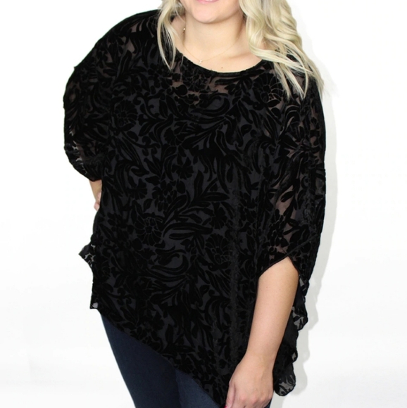 Endless | Tops | 325 Poncho Sheer With Elegant Floral Design | Poshmark